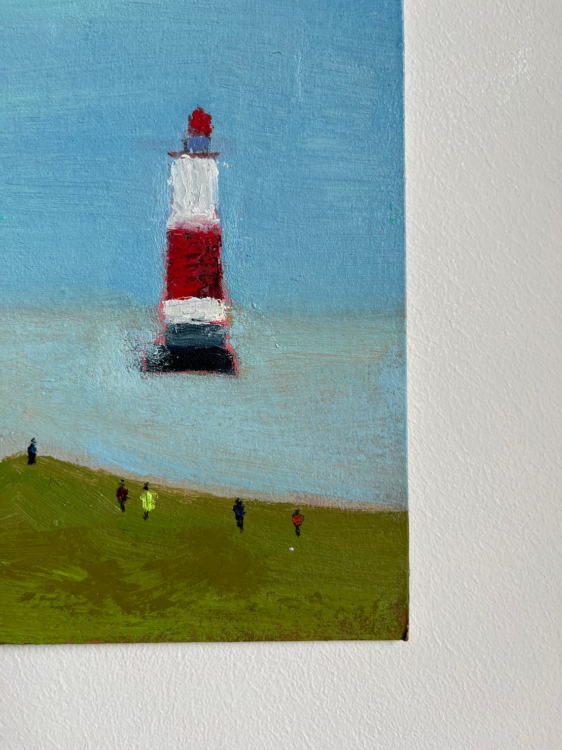 Beach Head Lighthouse Oil Painting Seascape Original Art Lighthouse ...