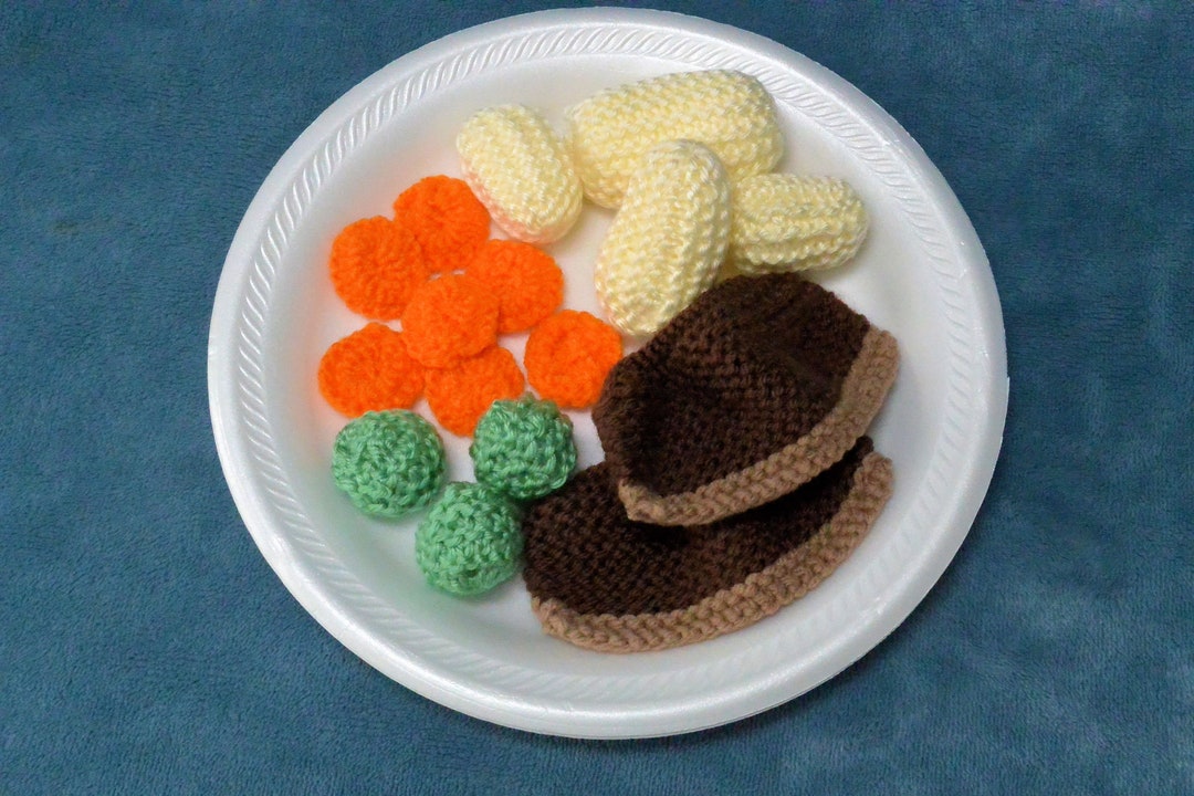 Knit Play Food : Roast Beef Dinner - Etsy
