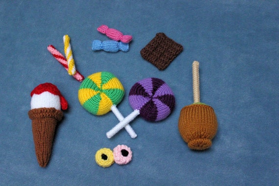 Knitted Sweets 11 Pc Play Food Set - Etsy