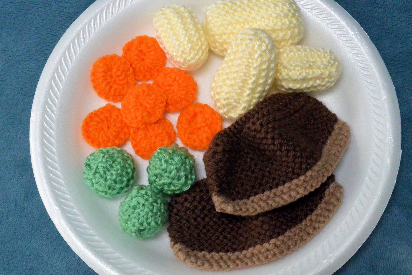 Knit Play Food : Roast Beef Dinner | Etsy