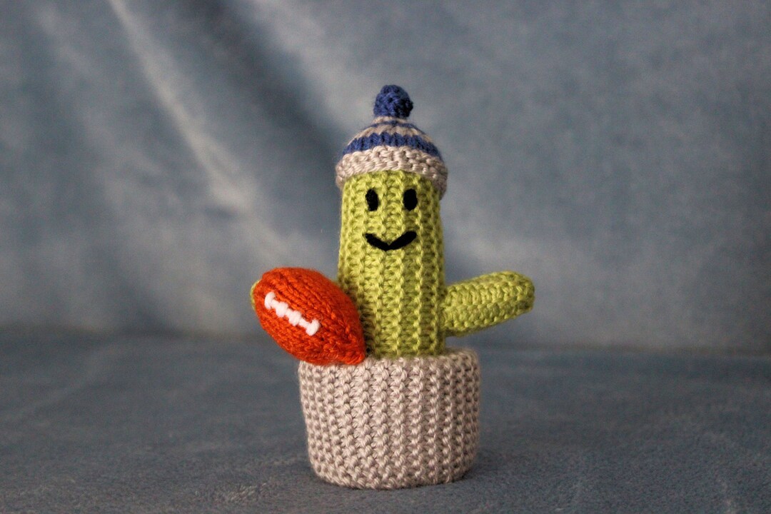Knitted Football Cactus - New England Patriots Team Colors - Etsy