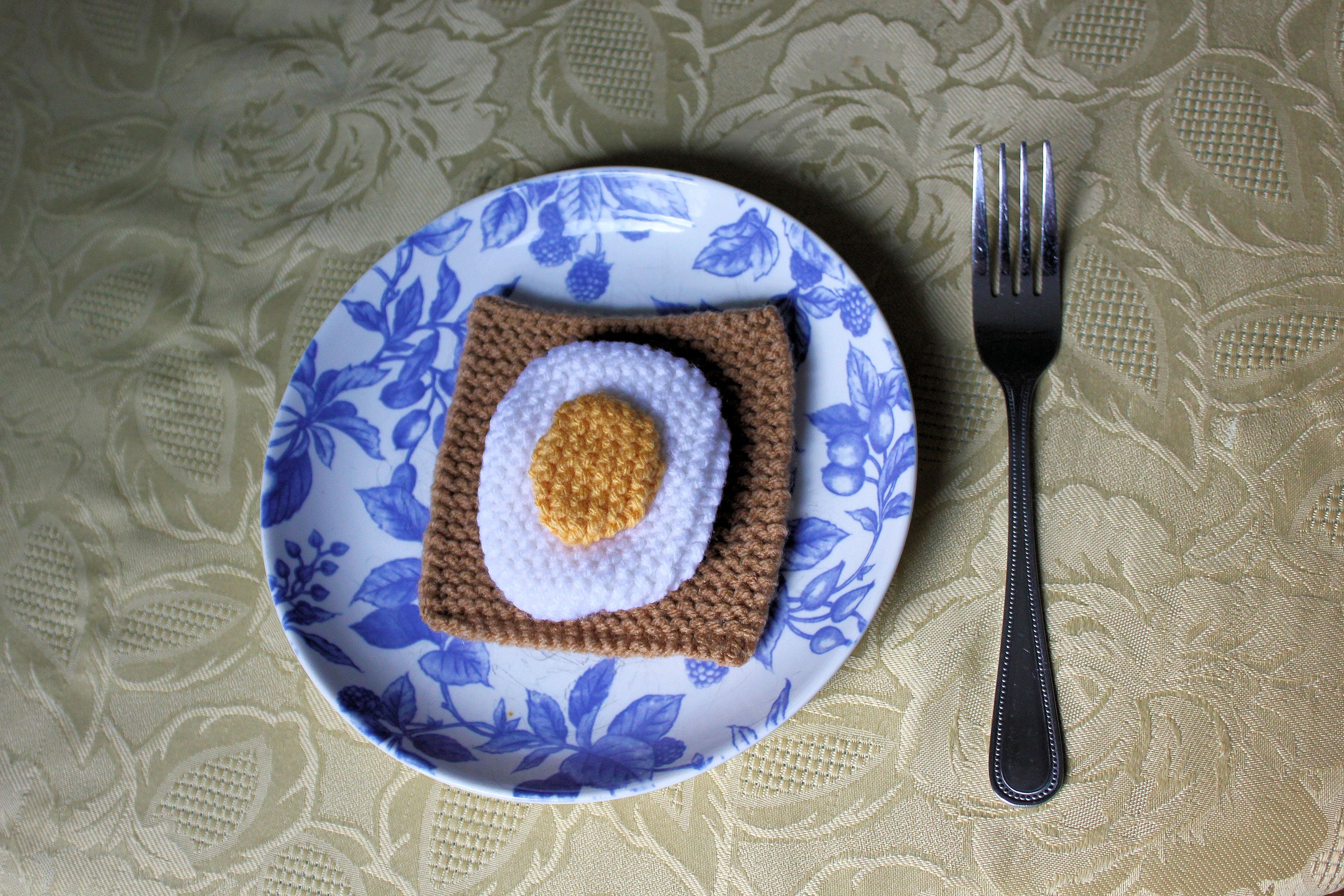 Knit Play Food: Fried Egg on Toast - Etsy