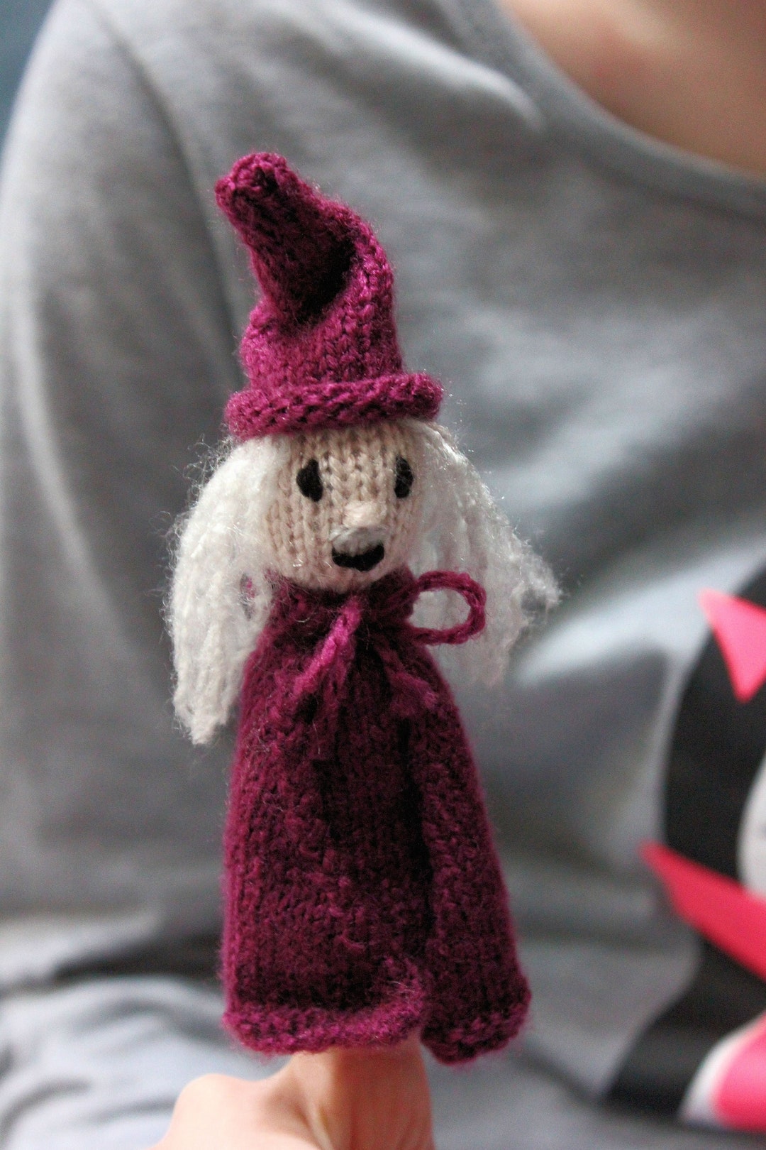 Knitted Wizard Finger Puppet - Etsy