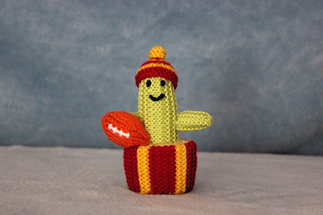 Knitted Football Cactus - Washington Commanders Team Colors - Etsy