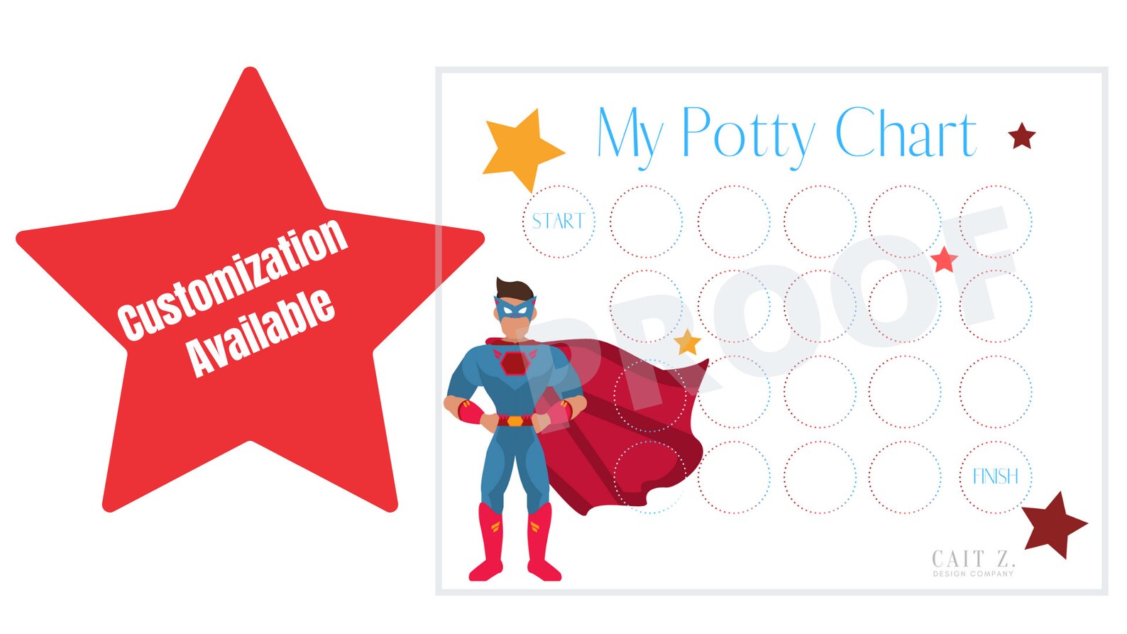 Super Hero Potty Training Reward Chart - Etsy