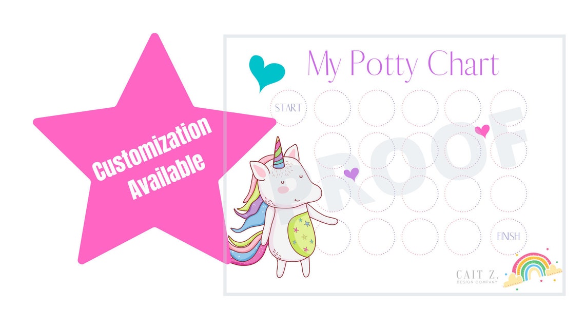 Unicorn Potty Training Reward Chart - Etsy