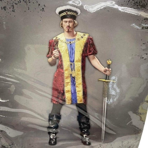 Medieval Warrior Prince Costume 42-48" Ornate Crushed… - Gem