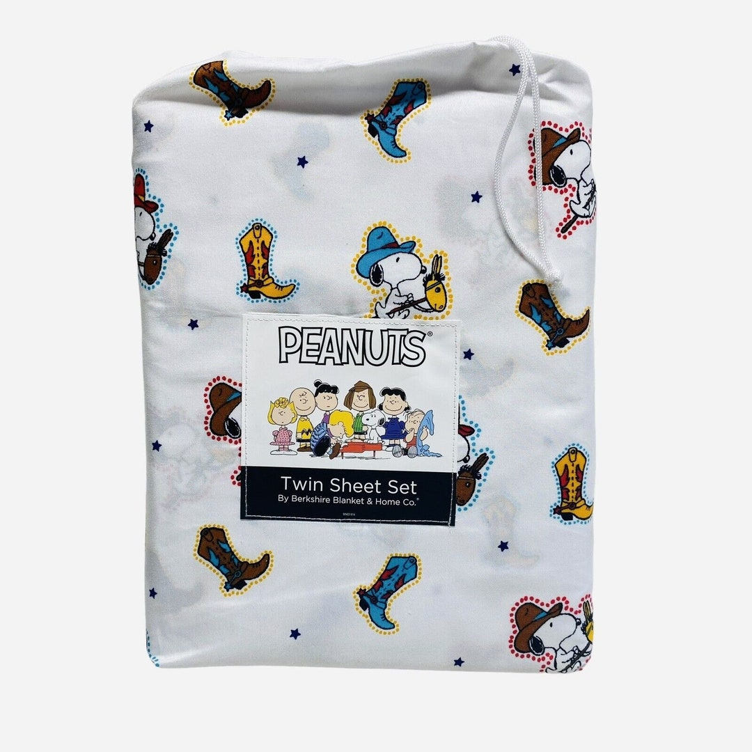 PEANUTS Snoopy Cowboy Western Rodeo 3pc Twin Bedsheet Set Kids Room ...