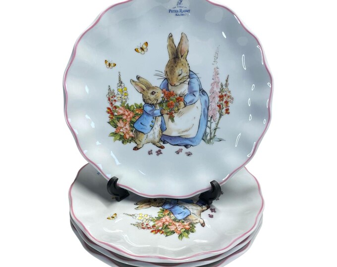 Beatrix Potter Peter Rabbit Bunny Easter Scalloped 11" Dinner Plates ...