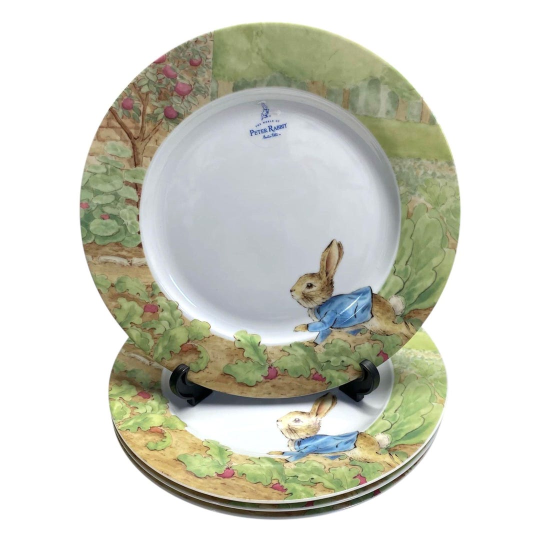 Beatrix Potter Peter Rabbit Easter Bunny Dinner Plates 4pc Set Garden ...