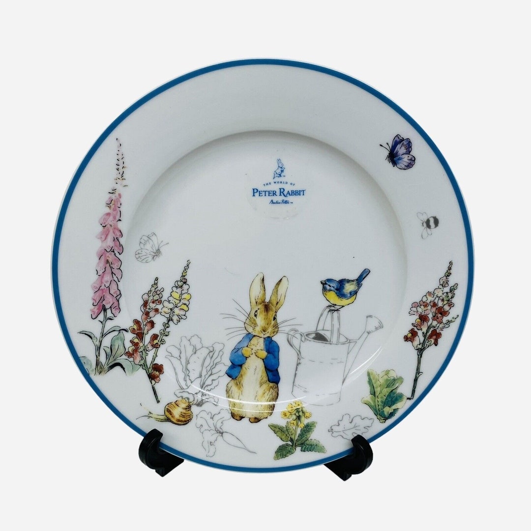 BEATRIX POTTER Peter Rabbit 10" Porcelain Dinner Plate Spring Flower ...