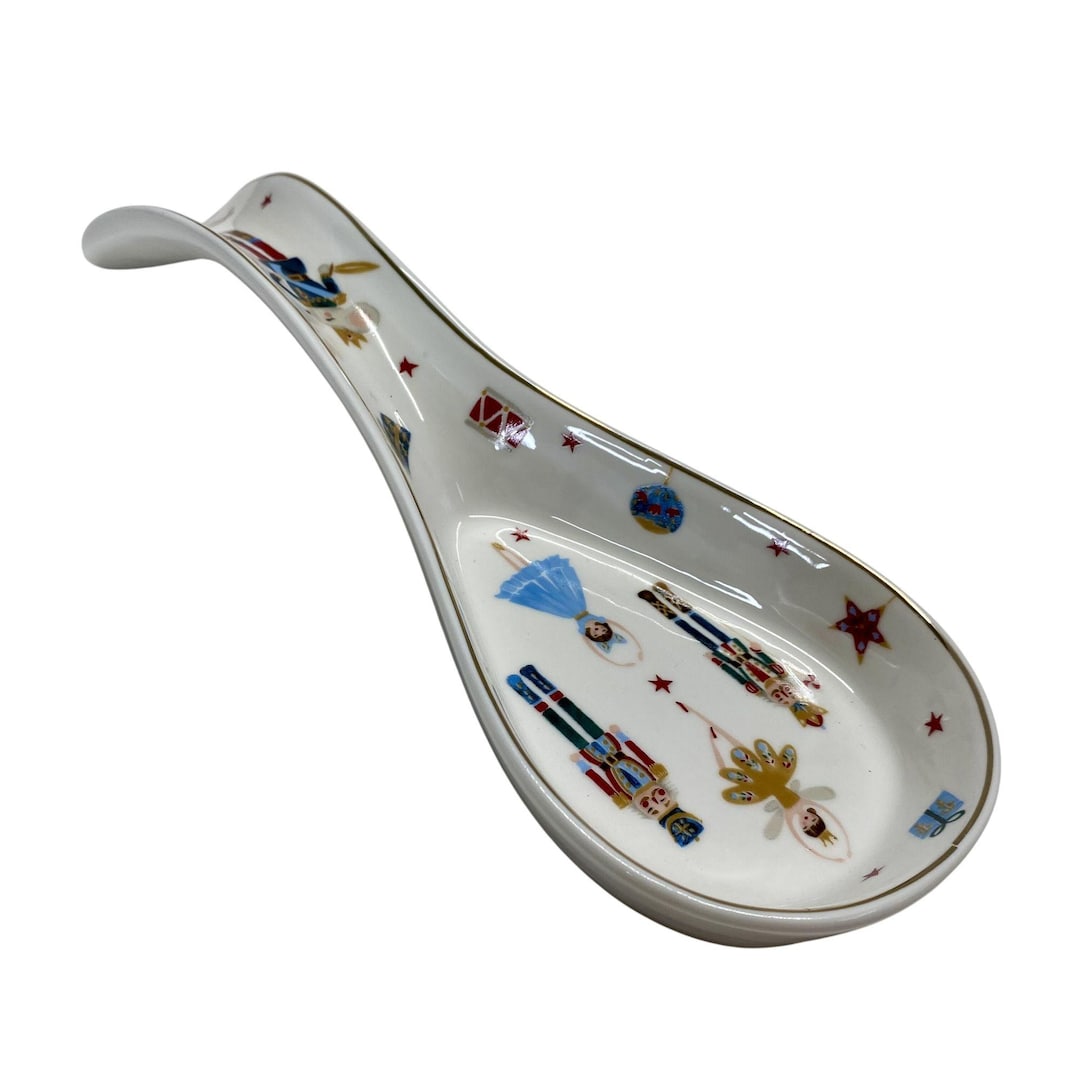 Grace Teaware Nutcracker Porcelain Spoon Rest Gold Trim Christmas ...