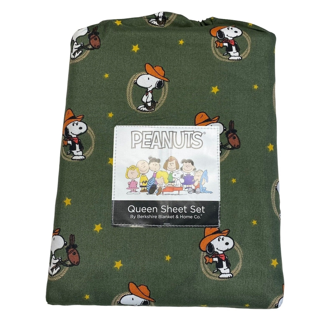 Peanuts Snoopy Western Rodeo Queen Size Bedsheet 3 Pc Set Kids Room ...