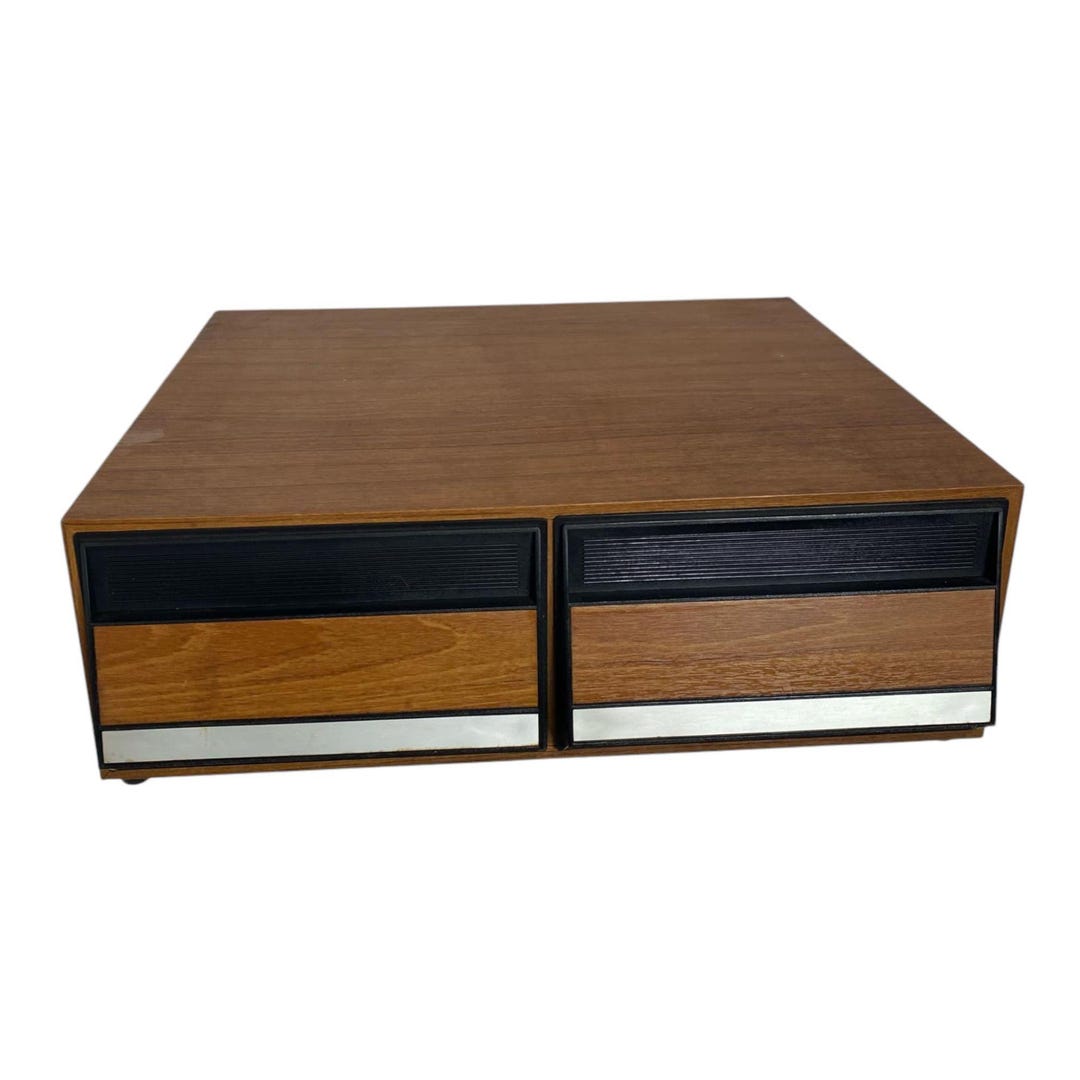 Woodgrain VHS Tape Cabinet Holder Storage Organizer 2 Drawers Holds 24 ...