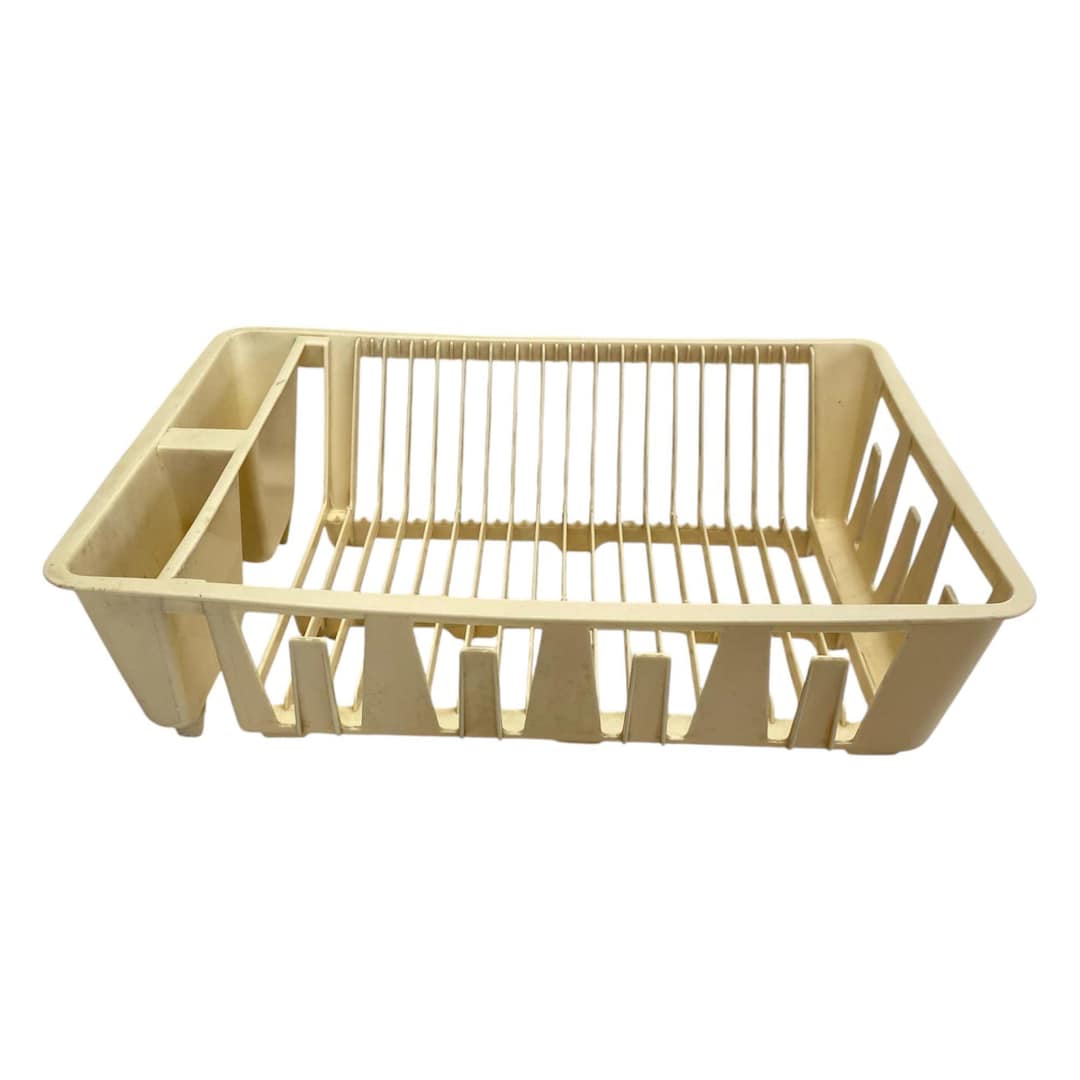 Rubbermaid Twin Sink Dish Drainer Drying Rack Plastic Beige Kitchen ...