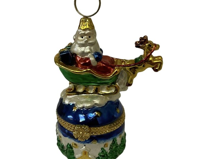 Santa Claus Reindeer Hinged Trinket Box Hanging Box Christmas Decor - Etsy