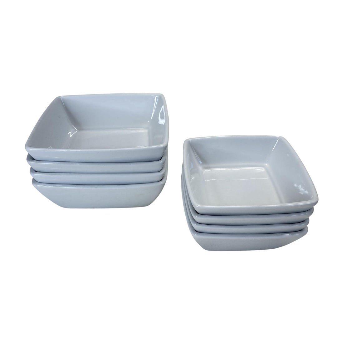 Food Network Set of 8 Square White Whipped Cream Porcelain Bowls ...