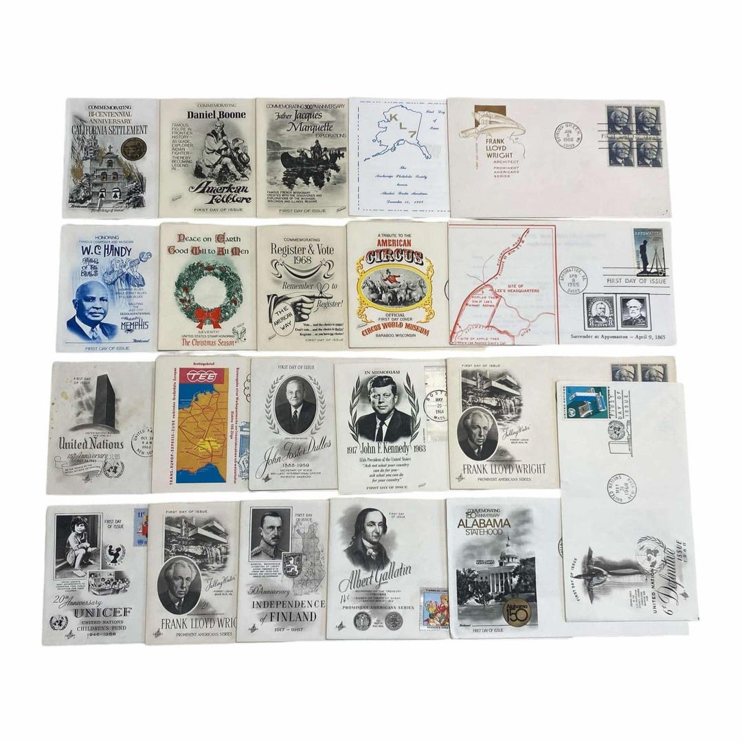 First Day of Issue Lot of 21 Commemorative Stamped Envelopes ...