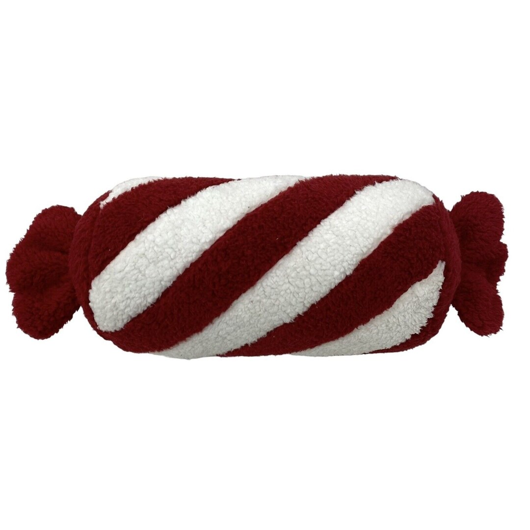 Red Peppermint Twist Swirl Candy Shaped Holiday Decor Sherpa Throw ...