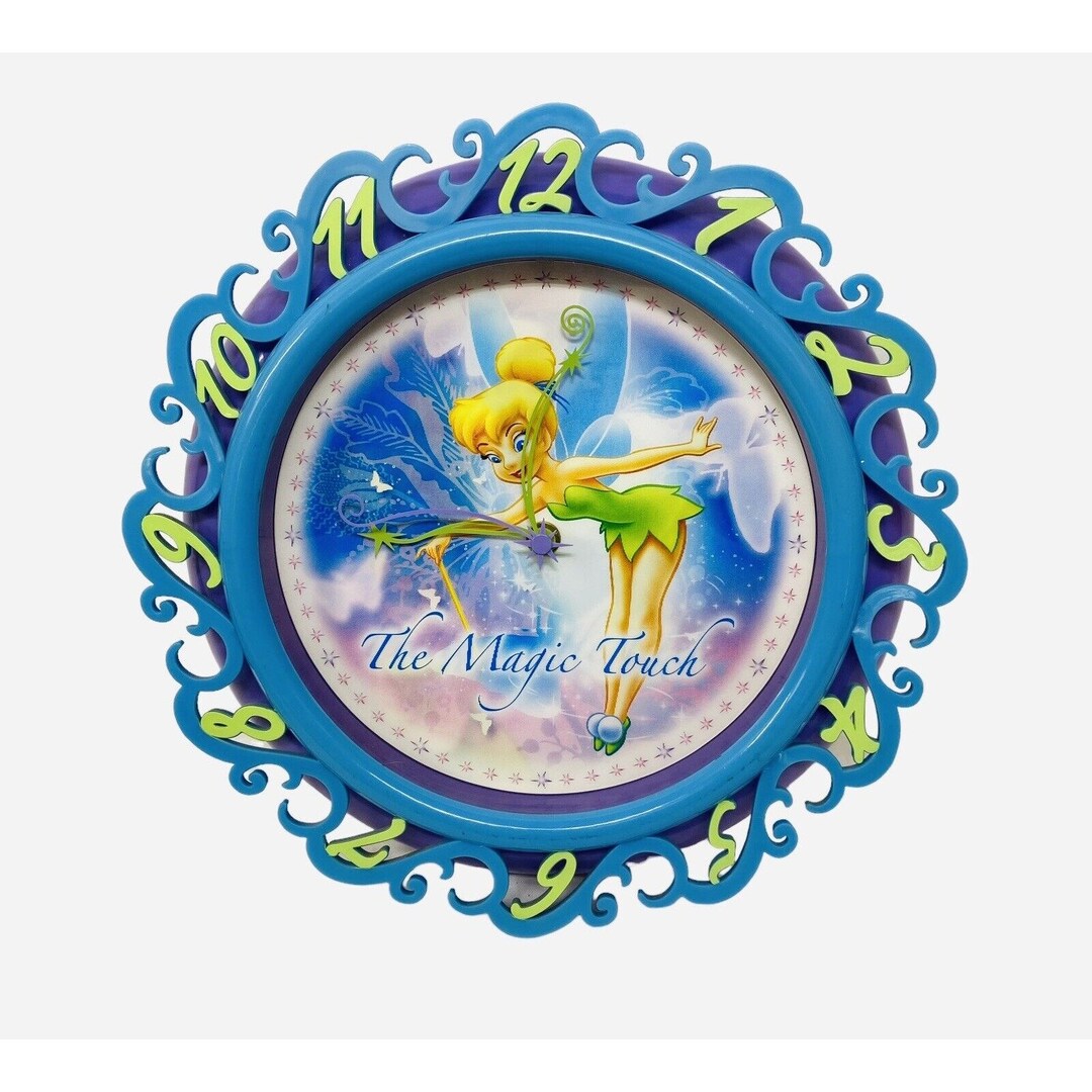 Disney Tinker Bell Fairy the Magic Touch Holographic Plastic Wall Clock ...