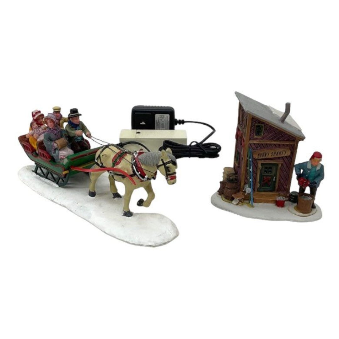 Lemax Family Sleigh Ride & Lighted Sunny Shanty Village Collection ...