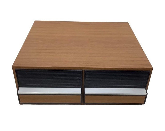 Woodgrain Cassette VHS Tape Cabinet Holder Storage Organizer 2 Drawers ...