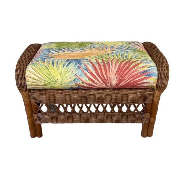 Rattan Ottoman - Etsy