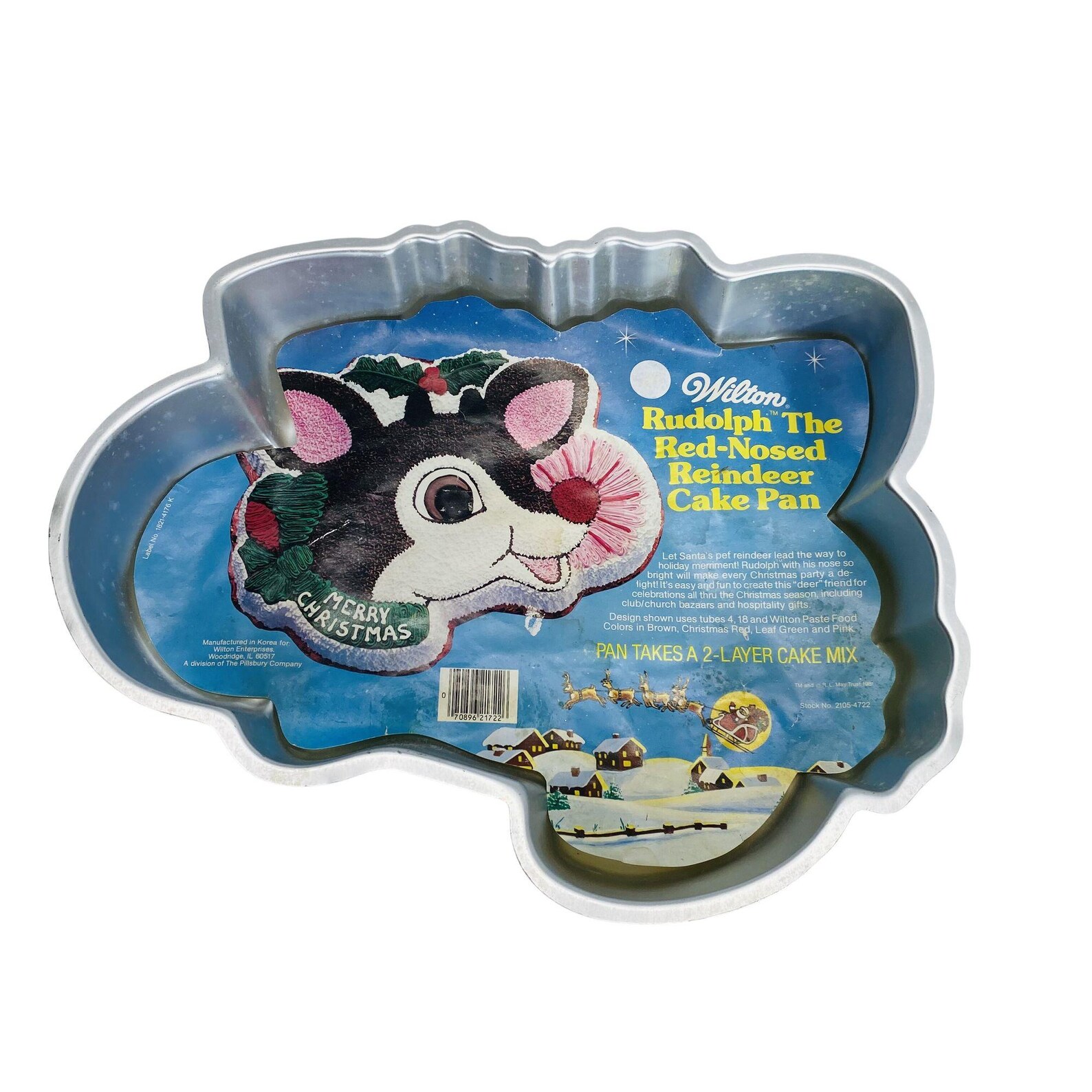 Wilton Rudolph Red-nosed Reindeer Cake Pan - Aluminum Christmas ...