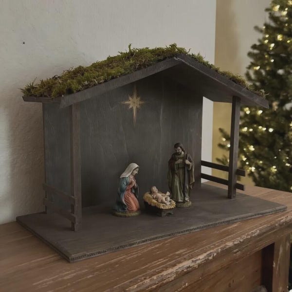 Moss Nativity Stable - Etsy