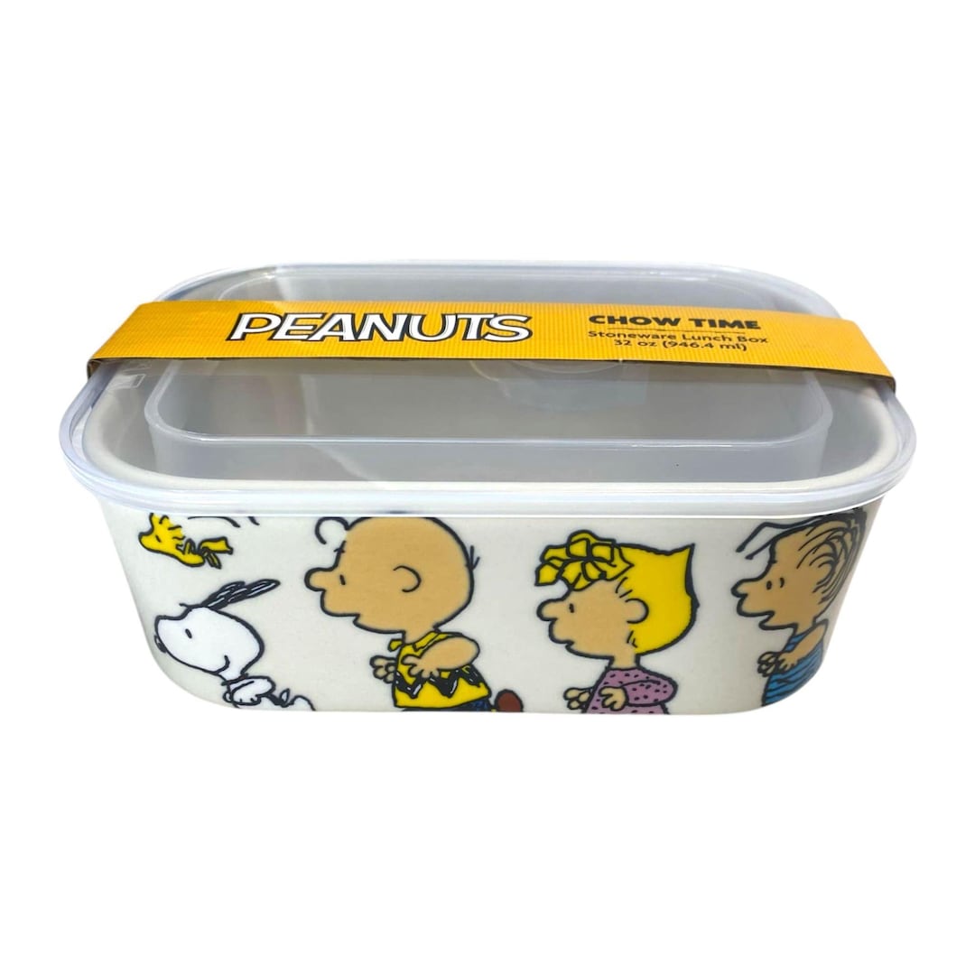 Peanuts Chow Time Snoopy Charlie Brown & Gang Stoneware Lunch Box Food ...