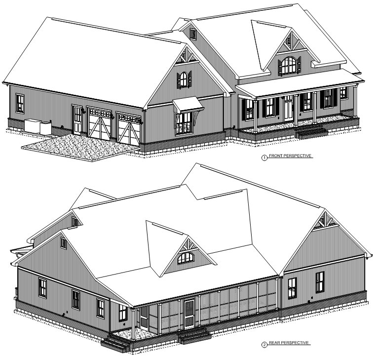 Plan #102 - 4 BD/2.5 B, 2,144 Heated Square Feet Construction Plan Set ...