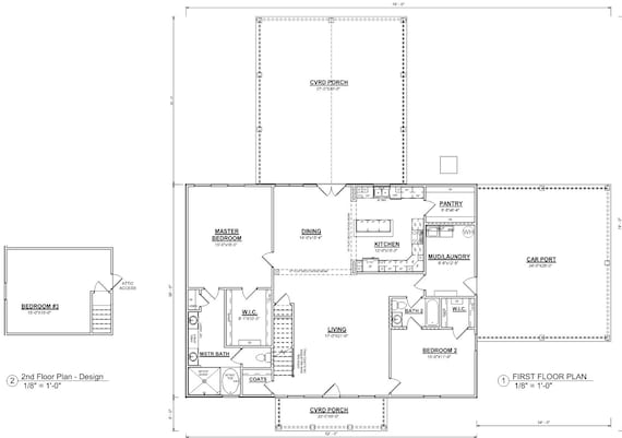 Plan 106 D 3 BD/2 B 2226 Htd. Square Feet Construction - Etsy