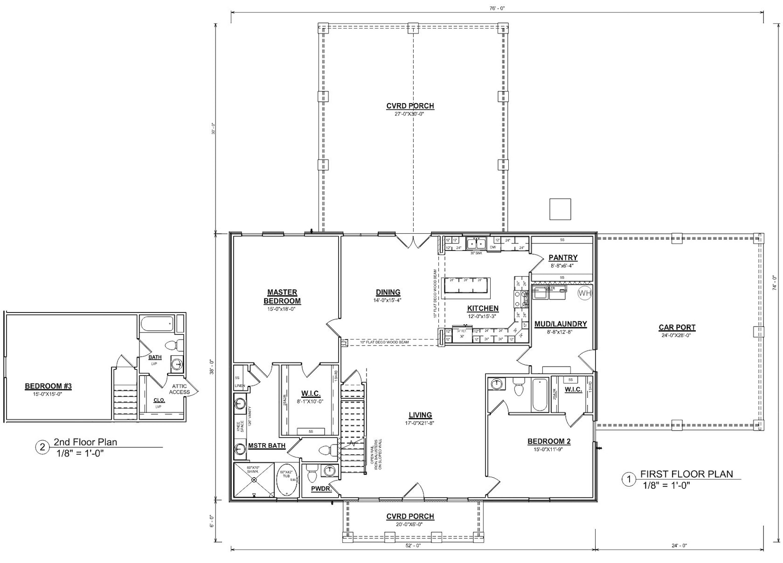 Plan #106 C - 3 BD/3 1/2 B, 2,323 Heated Square Feet Construction Plan ...