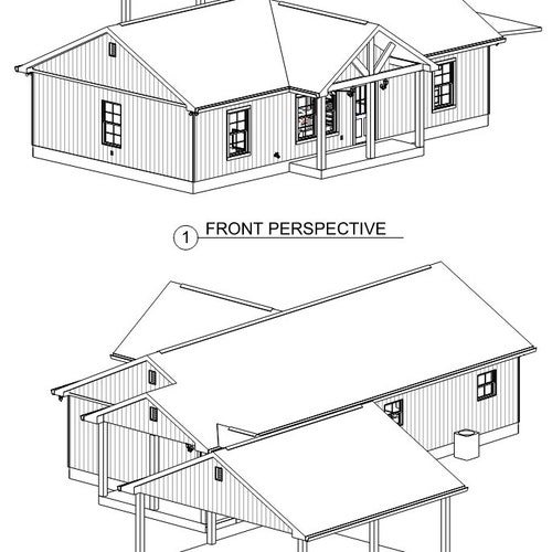 Plan 111 2 BD/2 B 1148 Htd. Square Feet Farm House W/ - Etsy