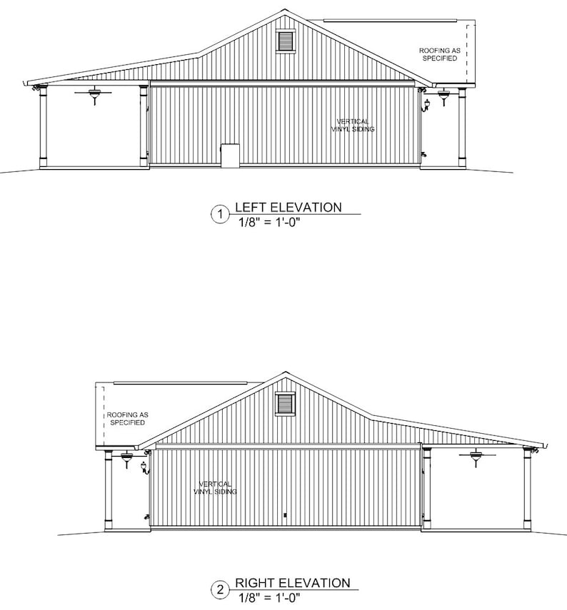 Plan #107 - 3 BD/2 B, 1,479 Htd. Square Feet Construction Plan Set - Etsy