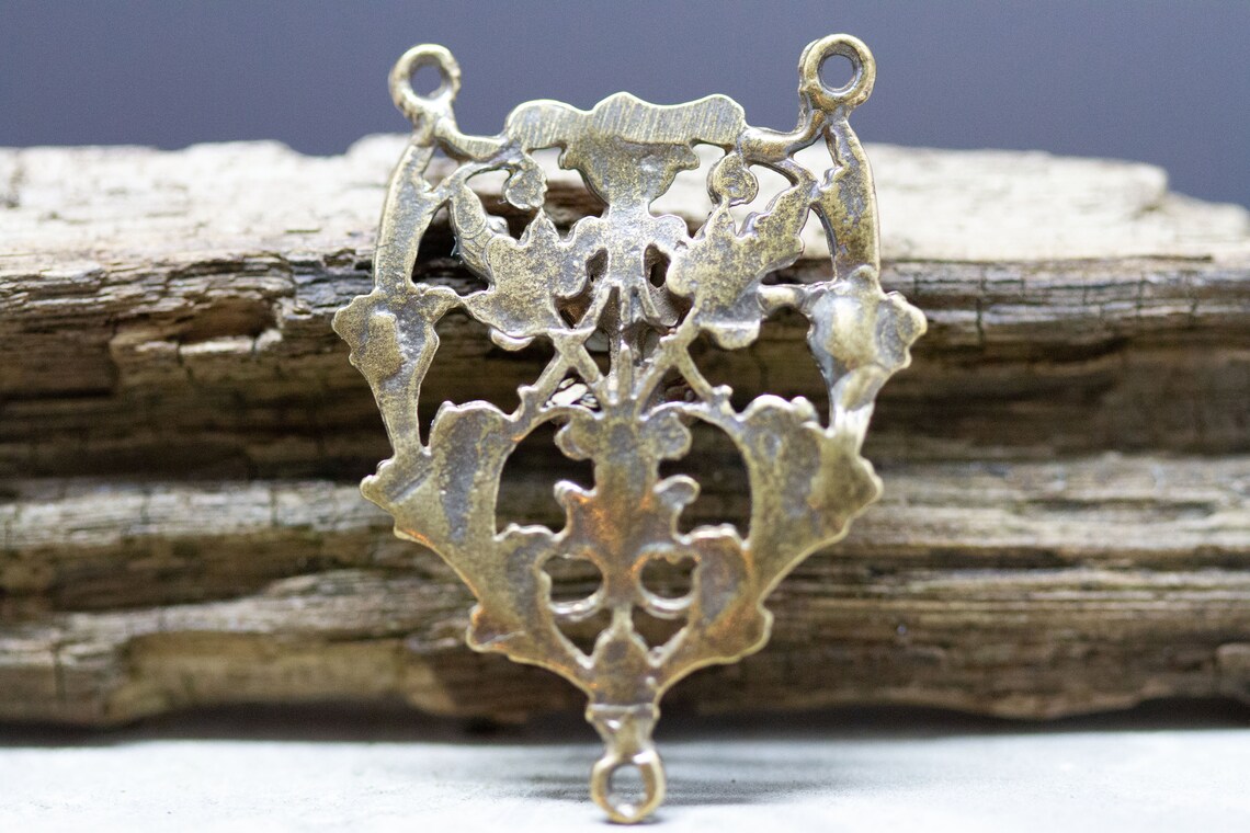 French Cross of Lorraine Antique Bronze Replica Rosary Center - Etsy