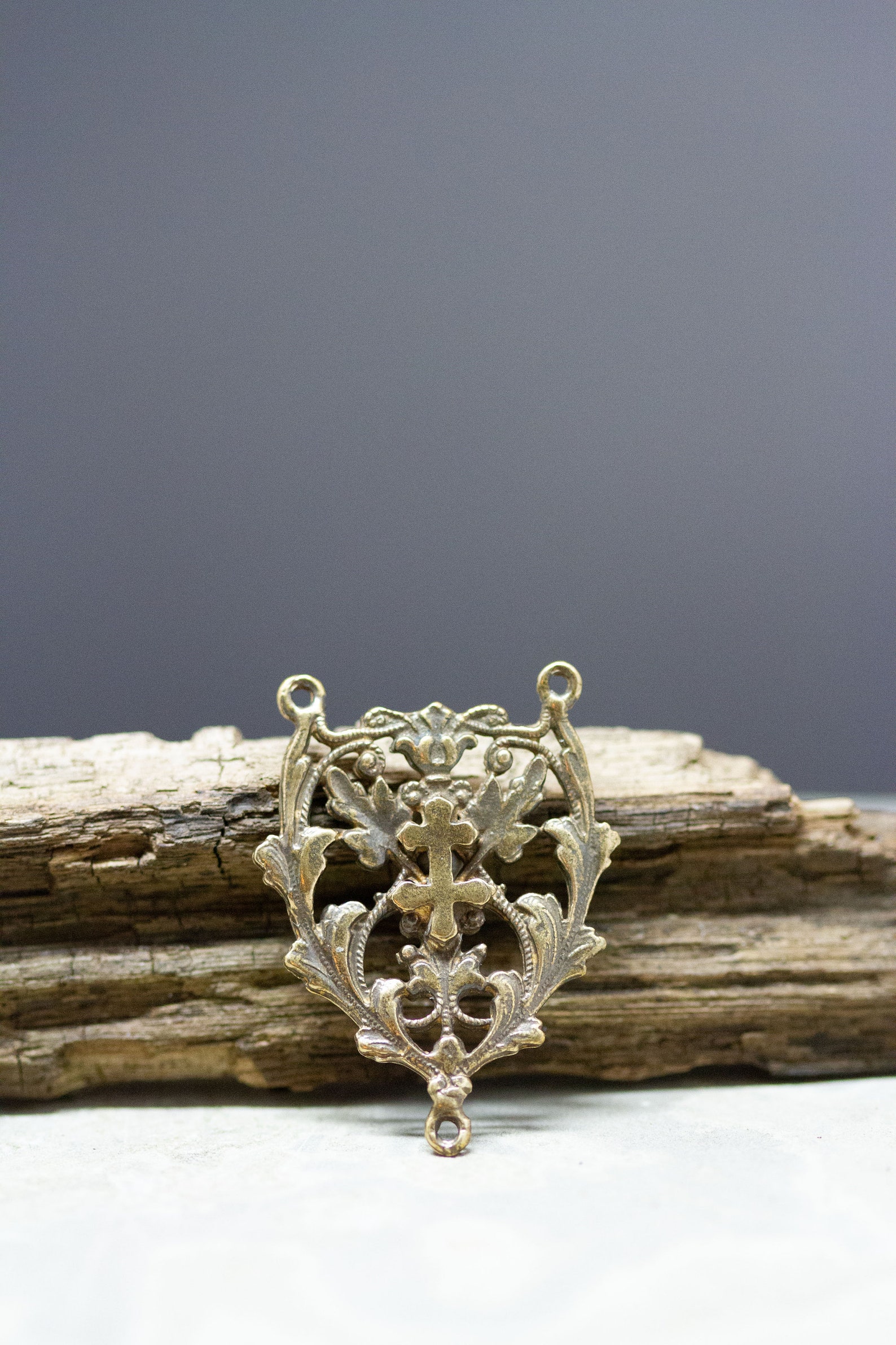 French Cross of Lorraine Antique Bronze Replica Rosary Center - Etsy