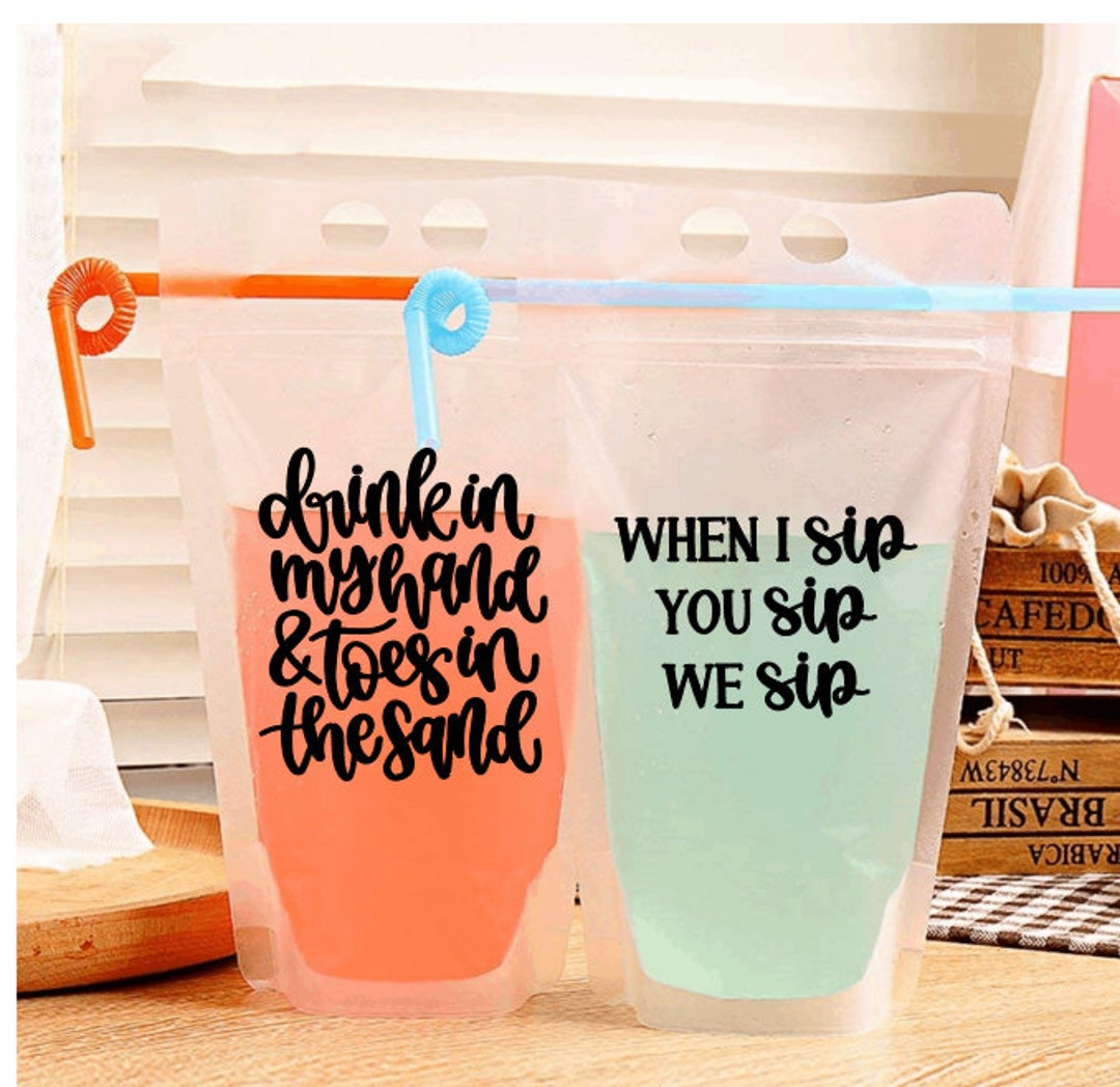 Adult Juice Pouch. Adult Drink Pouch. Beach Pouches. Girls Day - Etsy