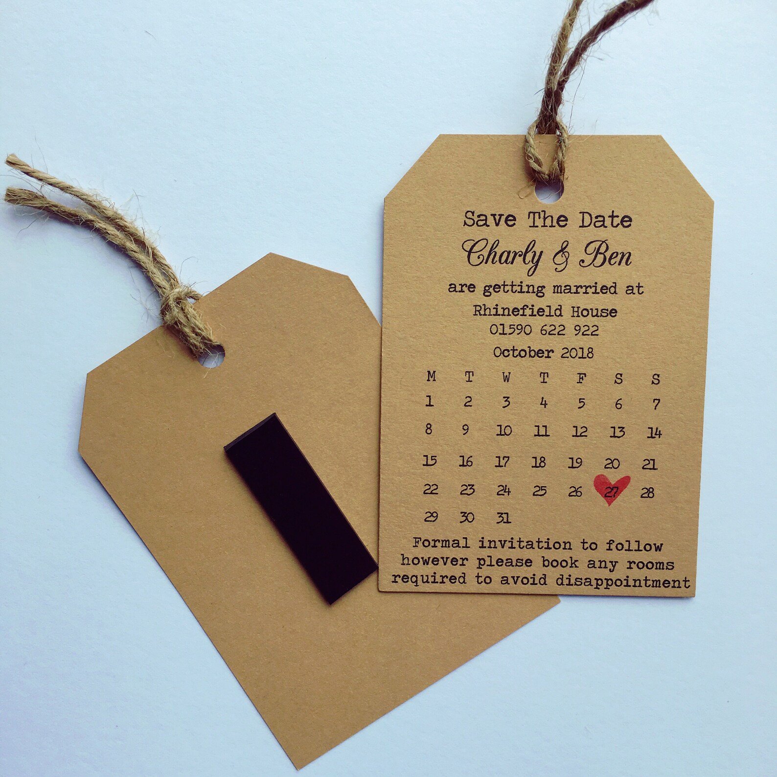 Magnetic Tags | Save the Date Calendar With Twine - Etsy