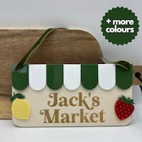 Custom Wooden Play Market Sign | Kids’ Pretend Play Shop Sign ...