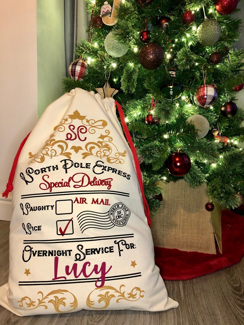 Personalised Christmas Sack : Extra large Santa sack/ Stocking | Etsy