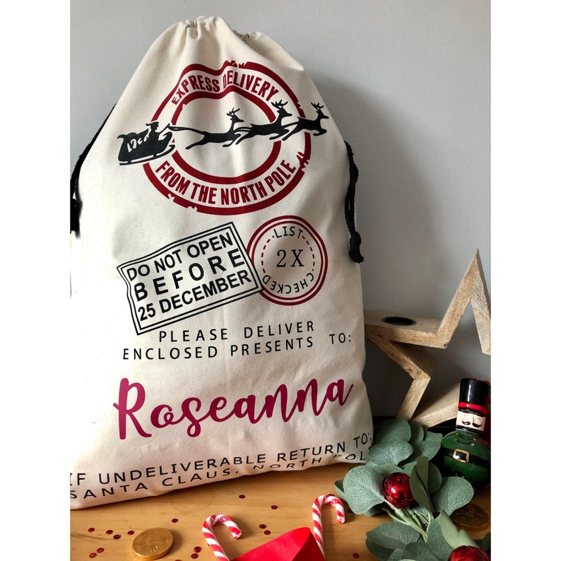 Personalised Christmas Sack : Extra large Santa sack/ Stocking | Etsy