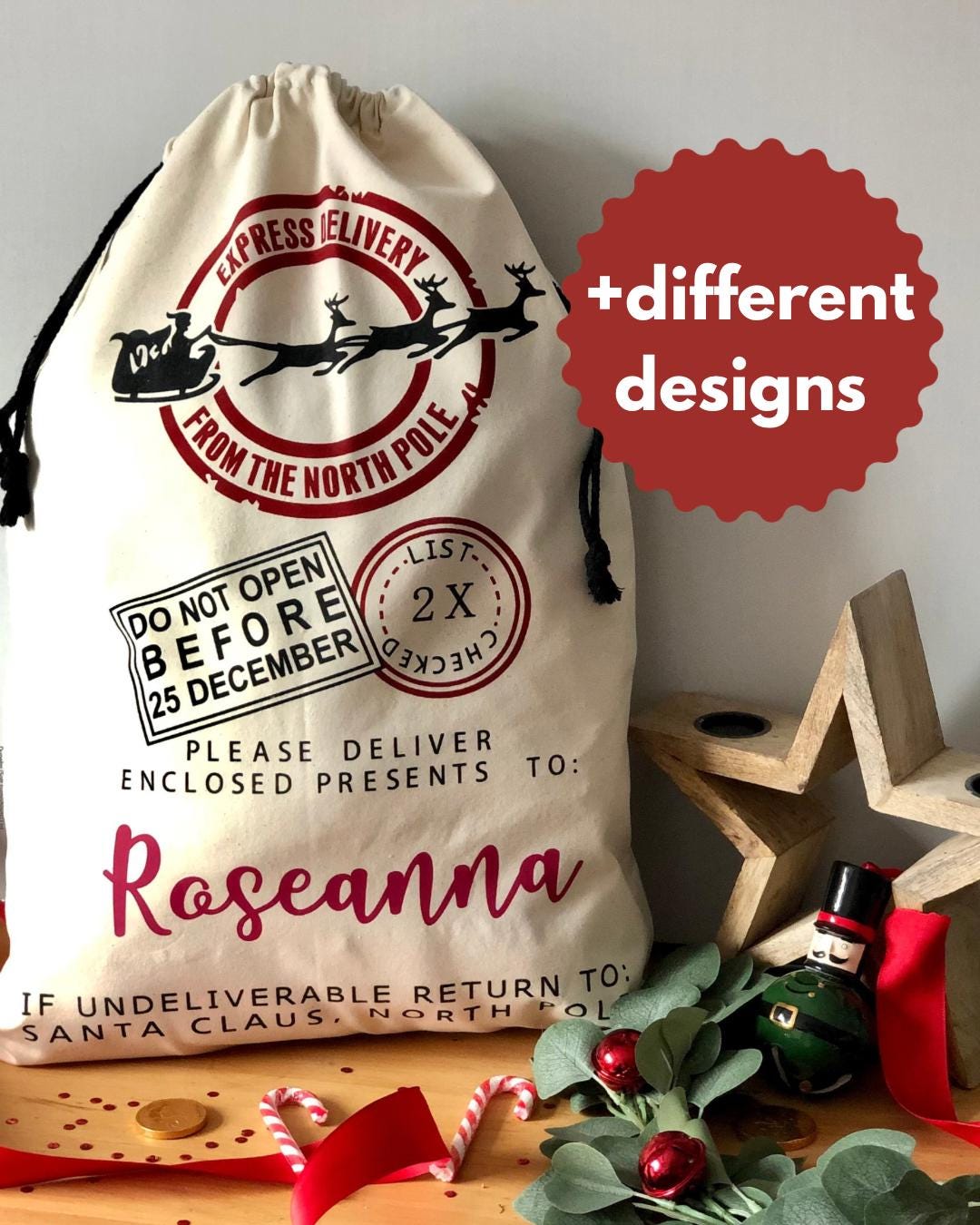 Personalised Christmas Sack : Extra Large Santa Sack/ Stocking - Etsy