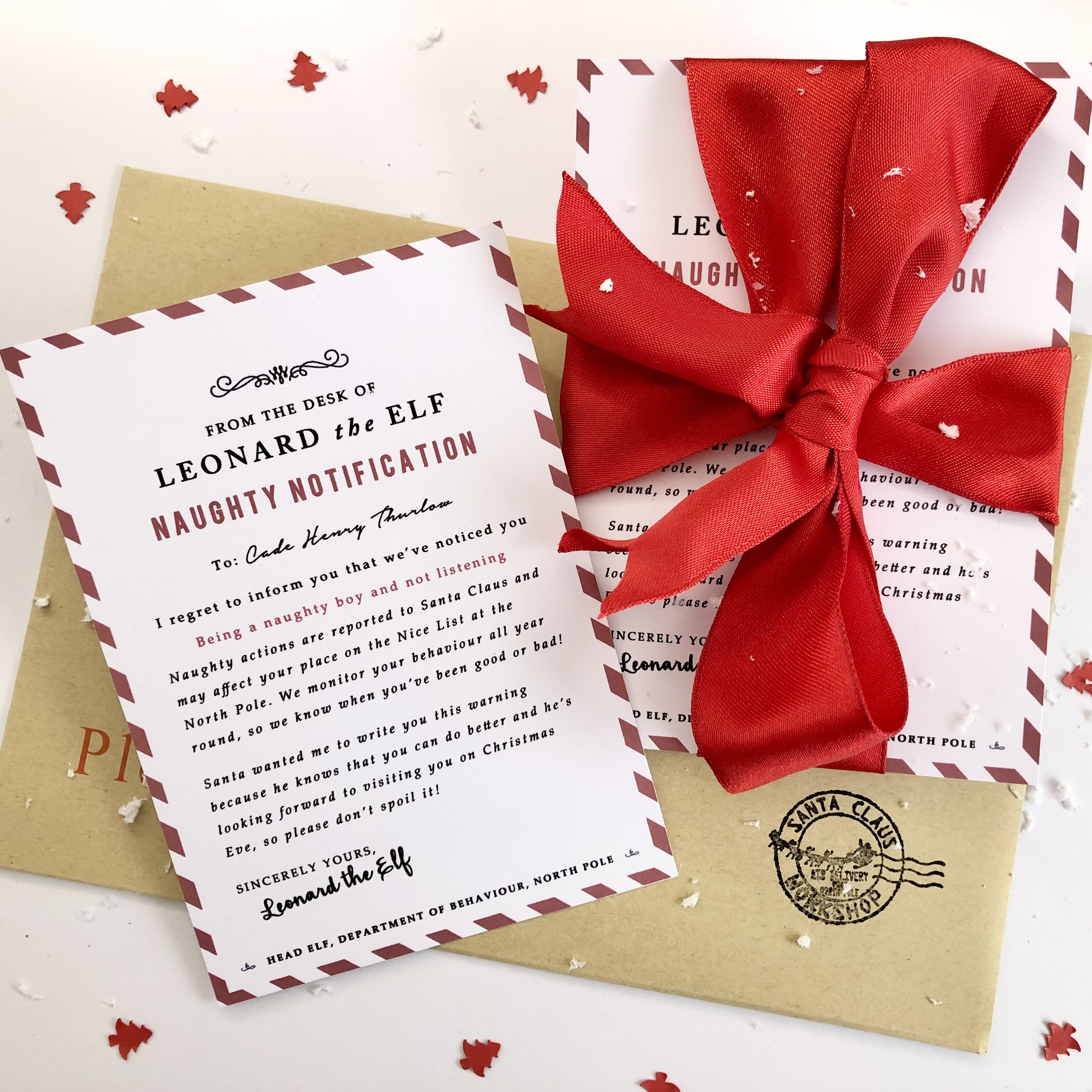 Naughty Notification Letter | Santa Claus Warning | Christmas Letter - Etsy