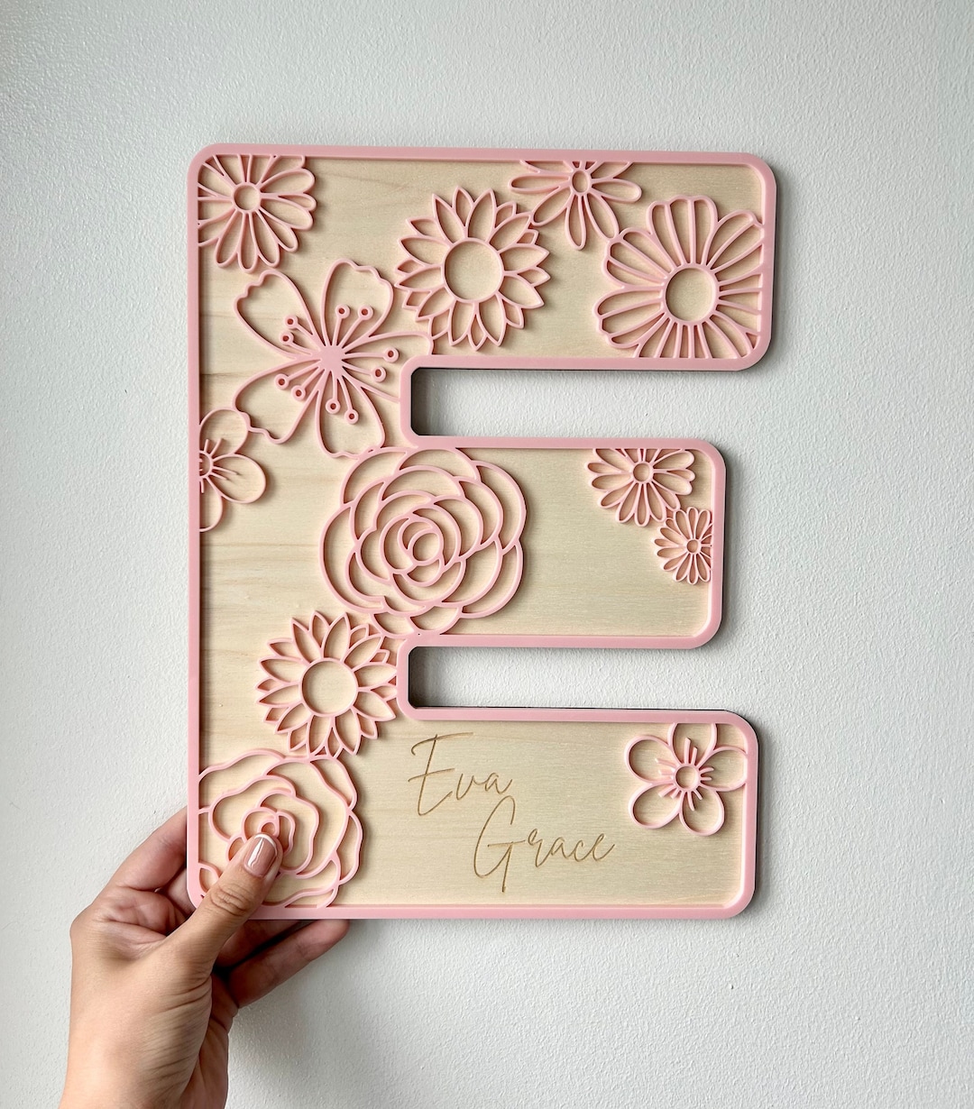 Flowery Nursery Name Sign: Custom Baby Room Decor - Etsy