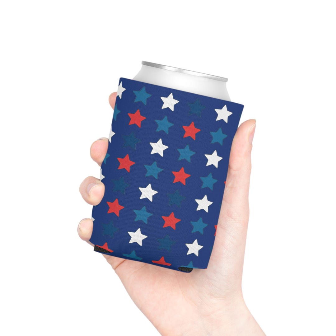 Stars & Stripes Can Cooler, Patriotic Drink Holder, Fourth of July ...