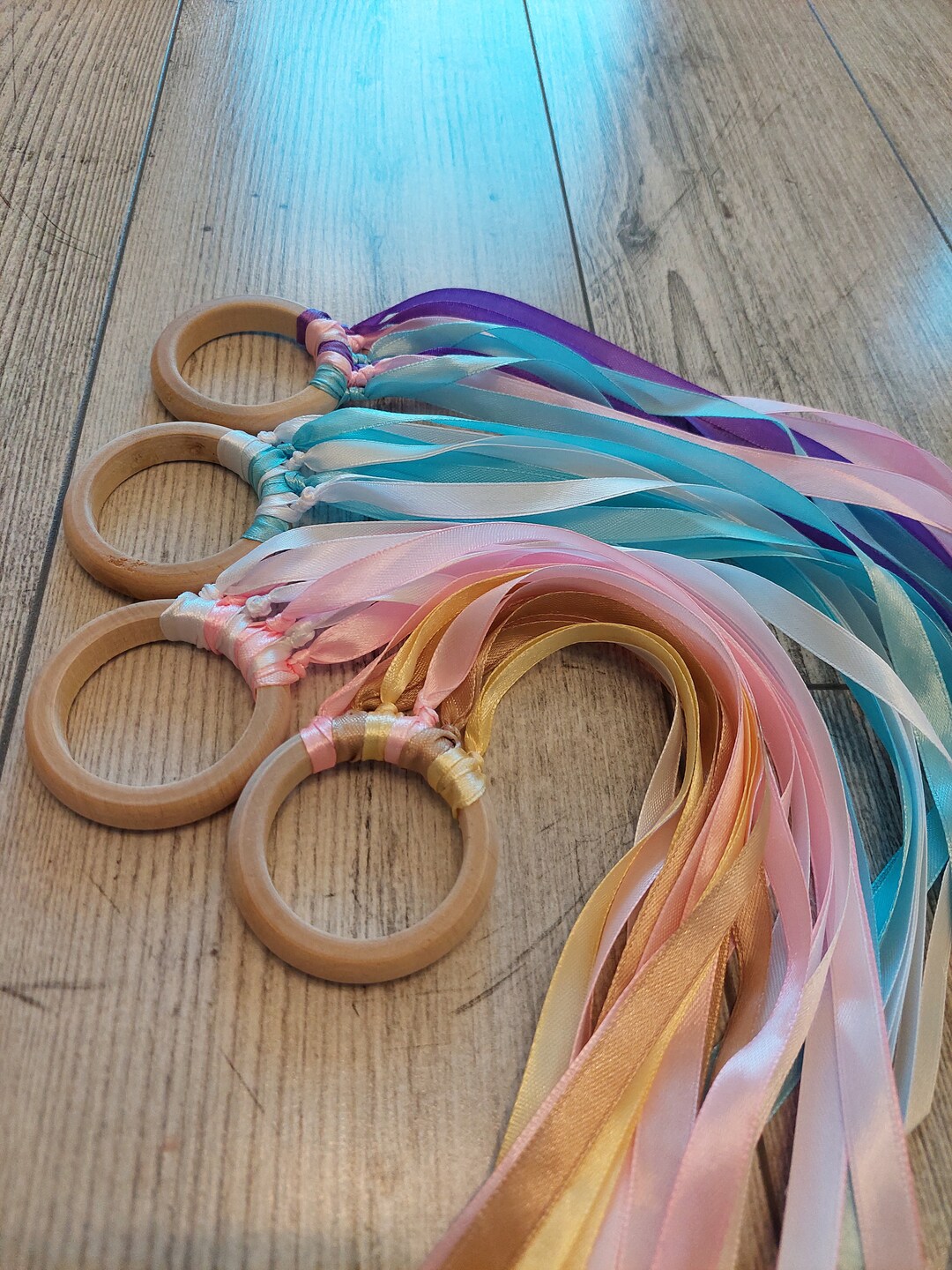 Montessori Hand Kite PASTEL RAINBOW Hand Kite Ribbon Kite Ribbon Toy ...