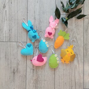 Easter Decorations Felt Easter Tree Ornaments Handmade Set of 8 - Etsy