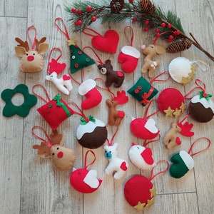 ADVENT CALENDAR ORNAMENTS Fabric Advent Calendar Ornaments Felt ...
