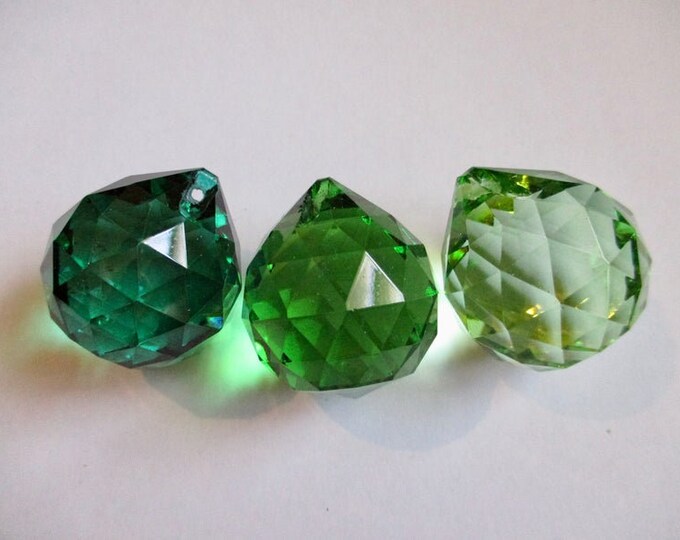 SET of 3 30mm Chandelier Crystal Balls 30mm Faceted - Etsy